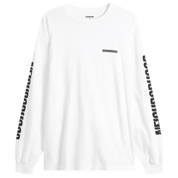 NEIGHBORHOOD Ls-1 Distorted Logo Long Sleeve T-shirt - White