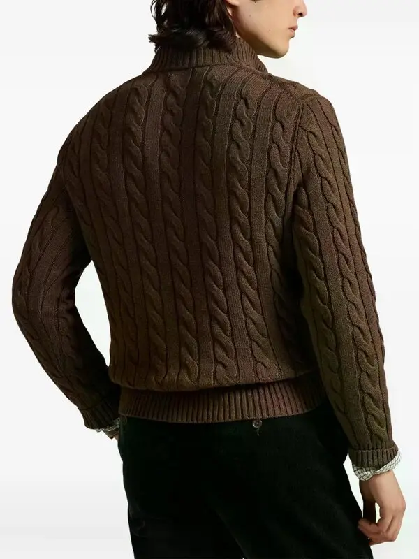 Polo Ralph Lauren Cable-knit Half-zip Sweater - Brown