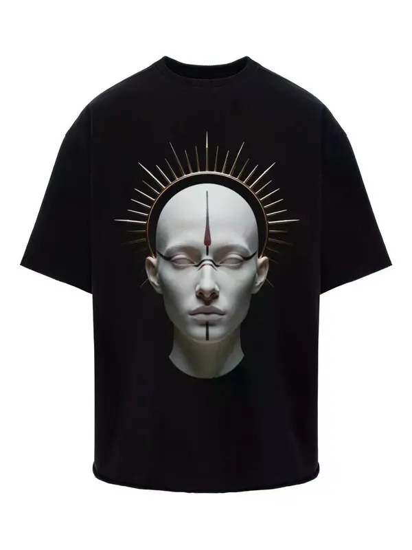 HAMZA Monarh Graphic Print T-shirt - Black