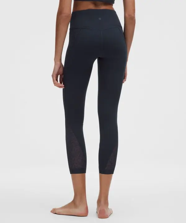 Lululemon Paisley Lace Overlay Tight 25 - True Navy