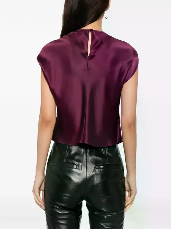 THE SEI Draped Sleeveless Blouse - Purple