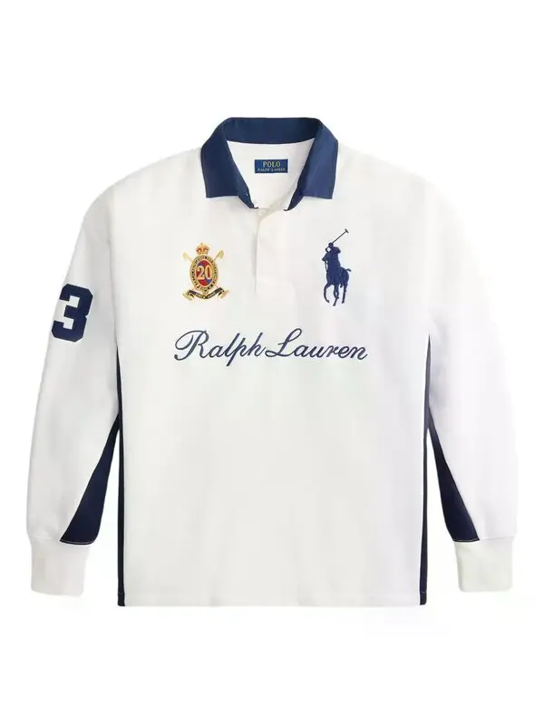 Ralph Lauren Long-sleeve Mock-neck Rugby Polo Shirt - White