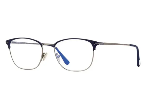 TOM FORD Square Eyeglasses - Matte Blue/shiny Dark Ruthenium (ft5750/b 091)