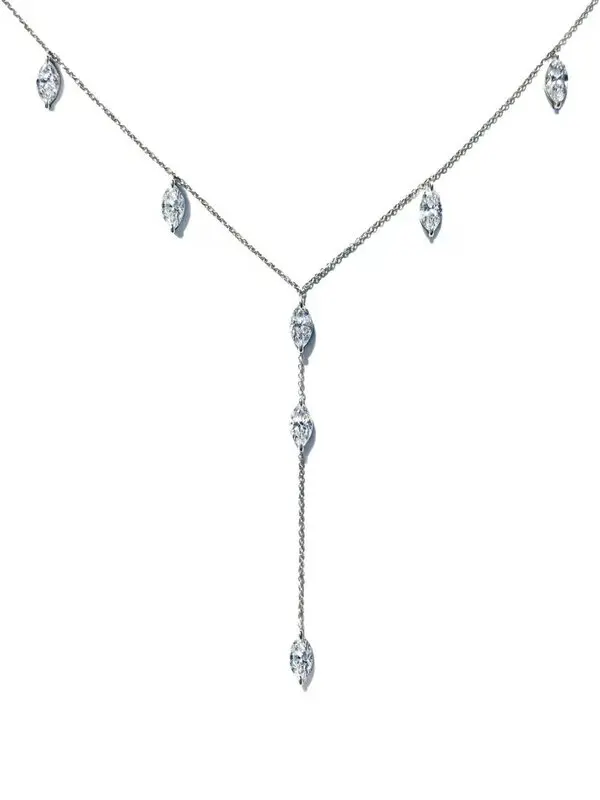 LOEV 14k Recycled White Gold Diamond Y-necklace - Silver