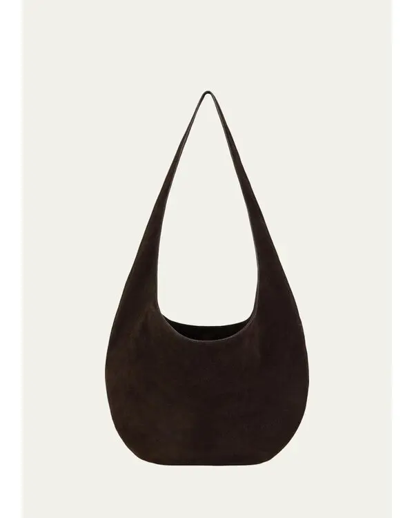 WE-AR4 The 'h' Suede Hobo Bag - Chocolate