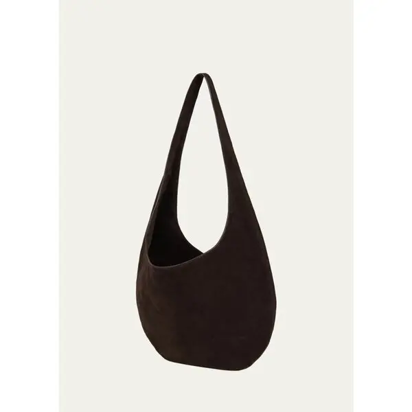 WE-AR4 The 'h' Suede Hobo Bag - Chocolate