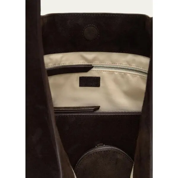 WE-AR4 The 'h' Suede Hobo Bag - Chocolate
