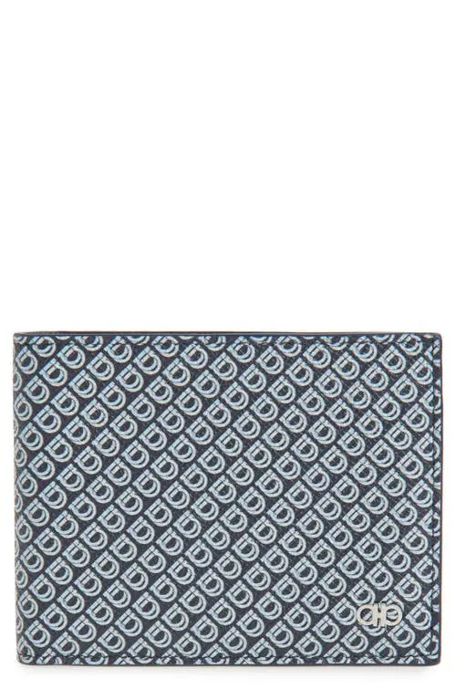 FERRAGAMO Micro Gancio Bifold Wallet - New Navy Nero