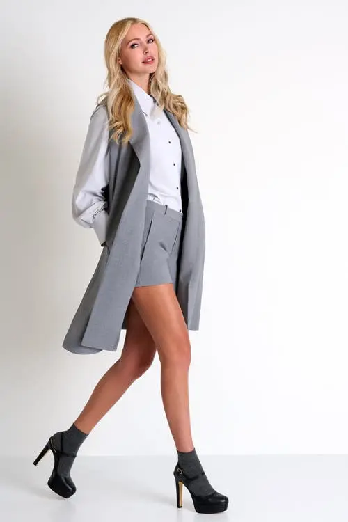 Shan Contemporary Tailored Shorts - Grey