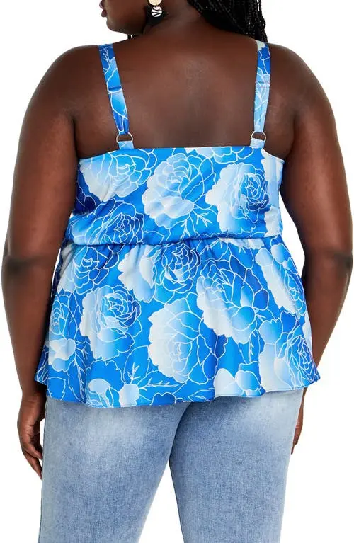 City Chic Serena Twist Floral Tank