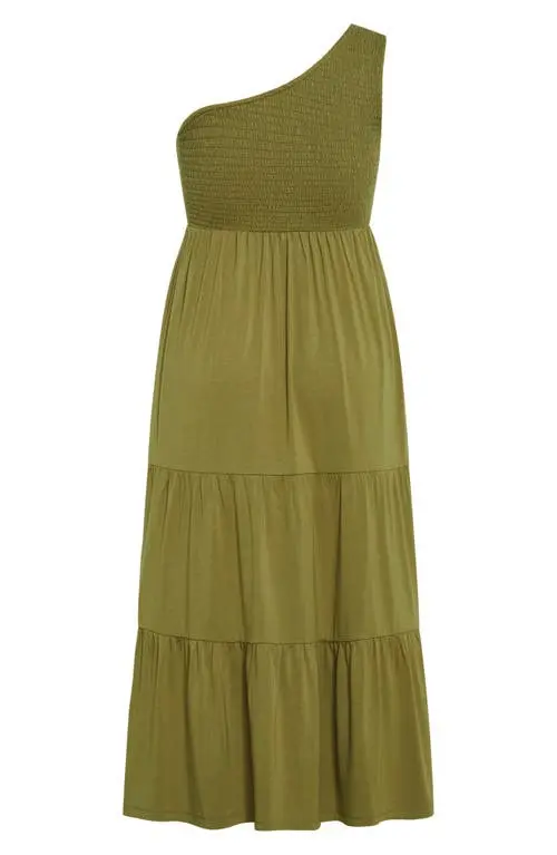 City Chic Darcy Smocked One Shoulder Maxi Dress