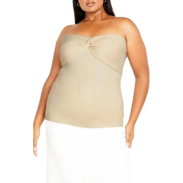 City Chic Strapless Ribbed Top