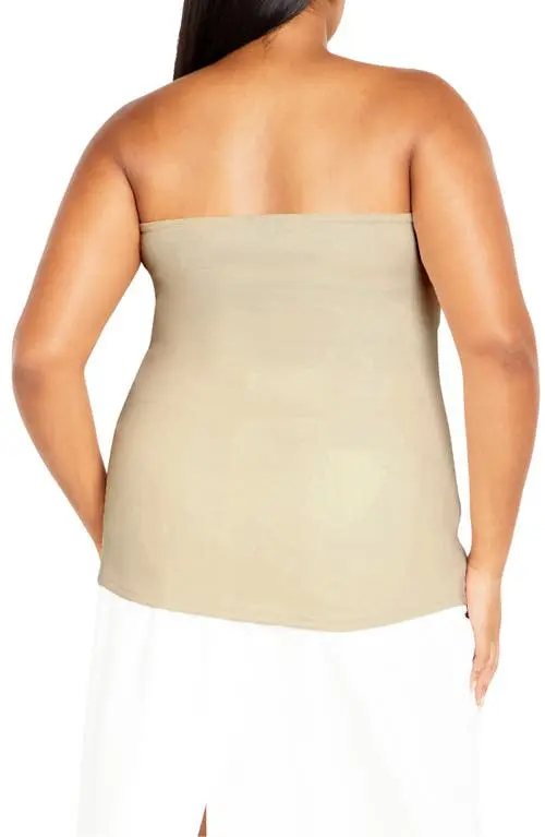 City Chic Strapless Ribbed Top