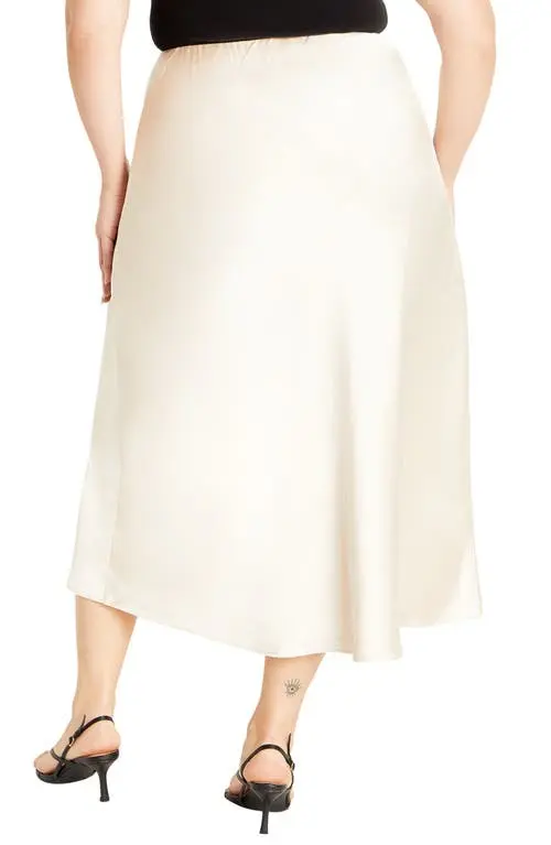 City Chic Miranda Midi Skirt - Cream