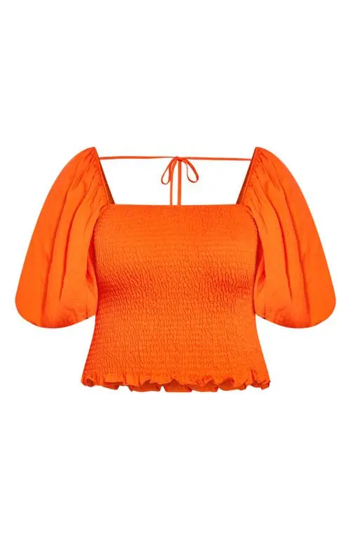 City Chic Chrysie Smocked Crop Top