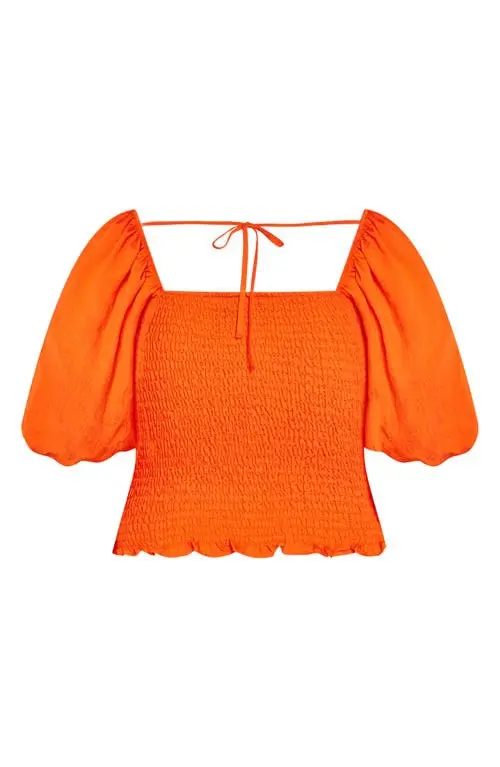 City Chic Chrysie Smocked Crop Top