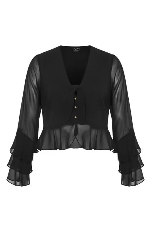 City Chic Trixie Ruffle Peplum Top