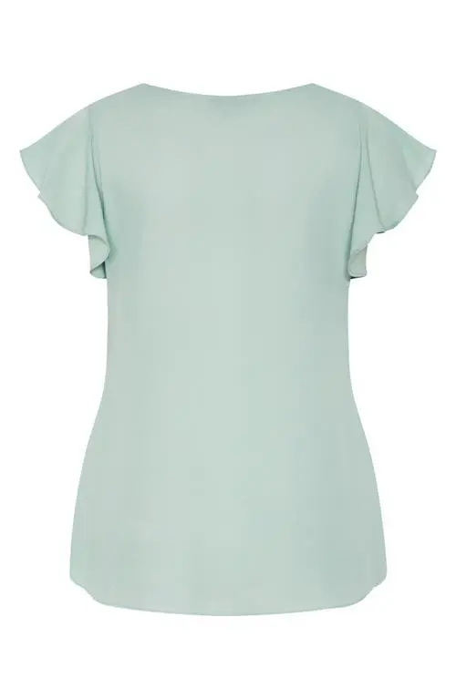 City Chic Florrie Zip Flutter Sleeve Top