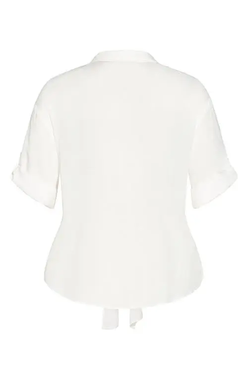 City Chic Tie Hem Button-up Shirt