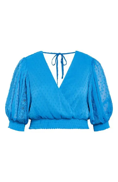 City Chic Swiss Dot Tie Back Crop Top