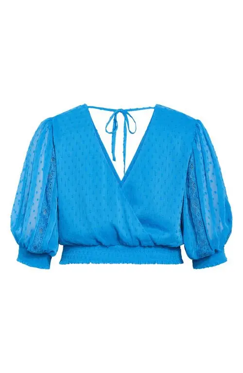 City Chic Swiss Dot Tie Back Crop Top
