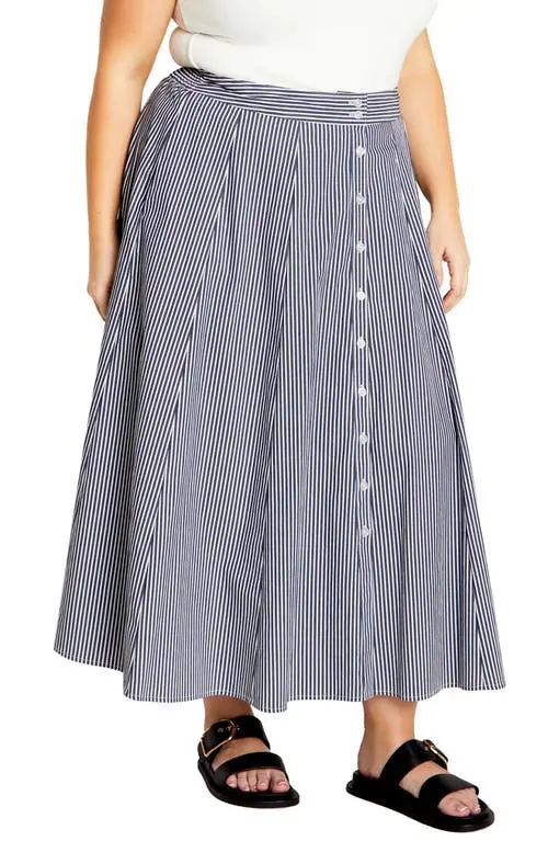 City Chic Stellar Stripe A-line Maxi Skirt