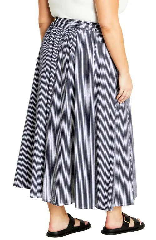 City Chic Stellar Stripe A-line Maxi Skirt