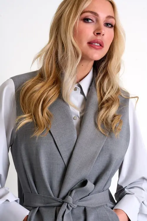 Shan Belted Sleeveless Jacket