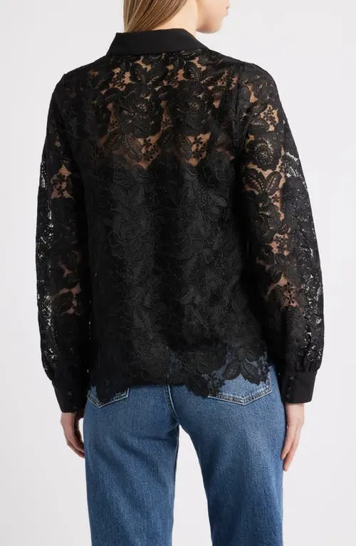 Caslon Long Sleeve Lace Button-up Shirt