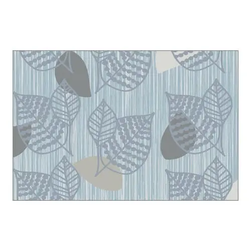 KAPLAN EARLY LEARNING COMPANY Sense Of Place Leaf Carpet4' X 6' Rectangle - Blue