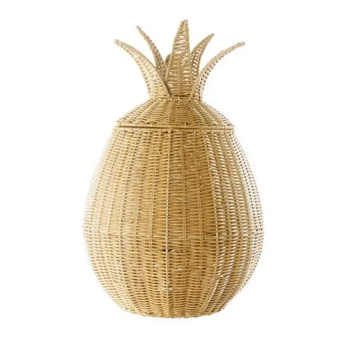 KAPLAN EARLY LEARNING COMPANY Pineapple Washable Wicker Floor Basket - Brown