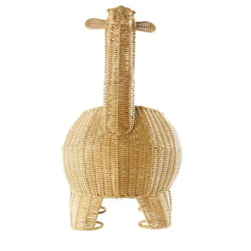 KAPLAN EARLY LEARNING COMPANY Giraffe Washable Wicker Floor Basket