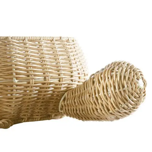 KAPLAN EARLY LEARNING COMPANY Turtle Washable Wicker Floor Basket