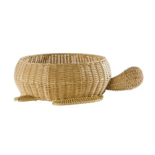 KAPLAN EARLY LEARNING COMPANY Turtle Washable Wicker Floor Basket