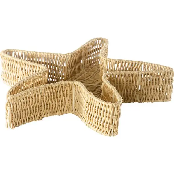 KAPLAN EARLY LEARNING COMPANY Starfish Washable Wicker Basket - Brown