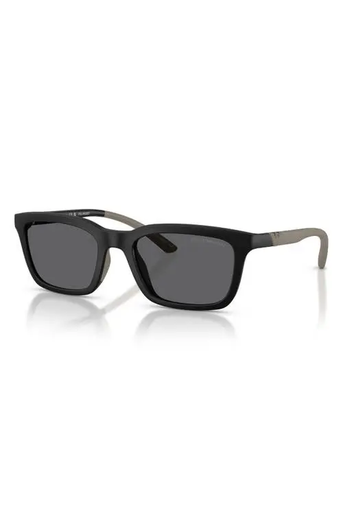 Emporio Armani 55mm Polarized Rectangular Sunglasses