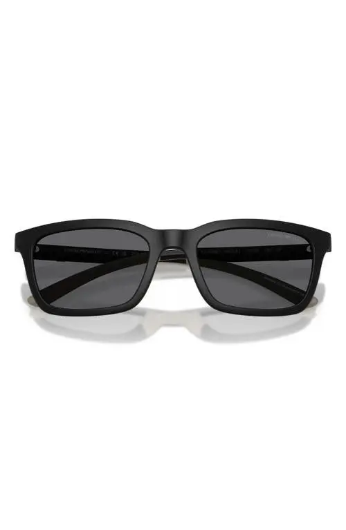 Emporio Armani 55mm Polarized Rectangular Sunglasses