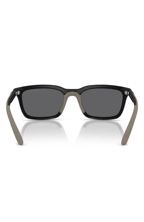 Emporio Armani 55mm Polarized Rectangular Sunglasses