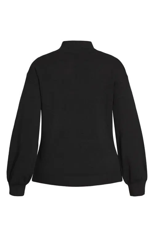 City Chic Keyhole Mock Neck Sweater