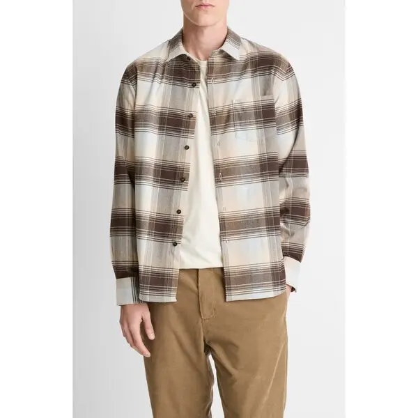 Vince Missoula Gradient Check Button-up Shirt