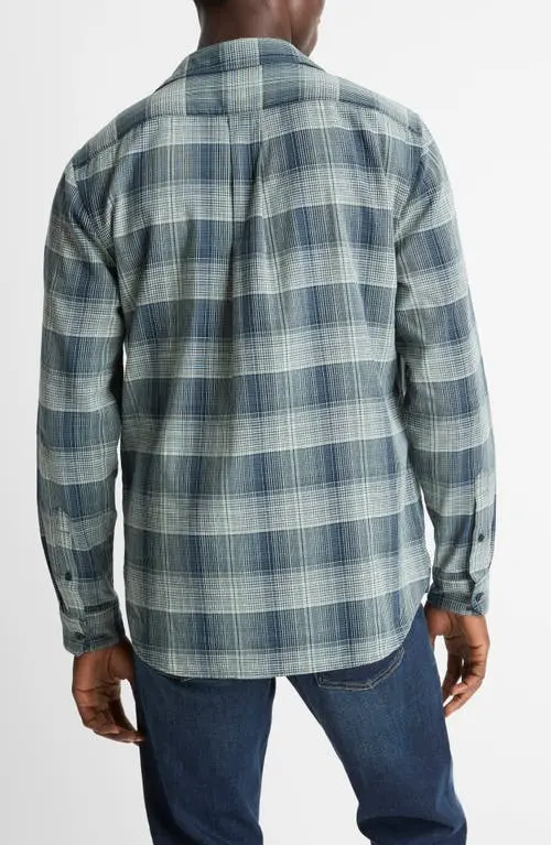 Vince Big Sky Gradient Check Cotton Button-up Shirt