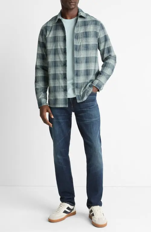 Vince Big Sky Gradient Check Cotton Button-up Shirt