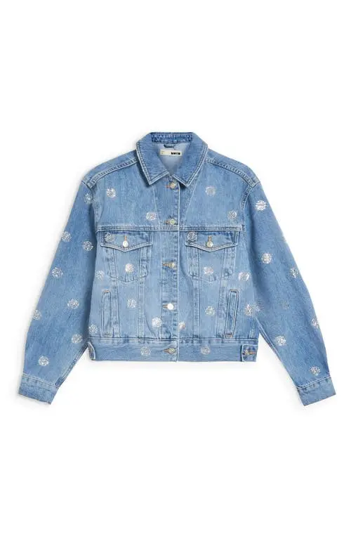 Topshop Diamante Sport Denim Jacket