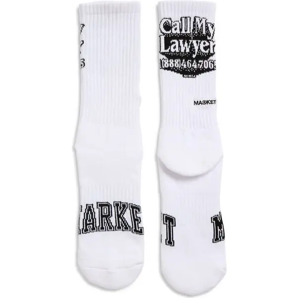 MARKET Cotton Blend Crew Socks - White