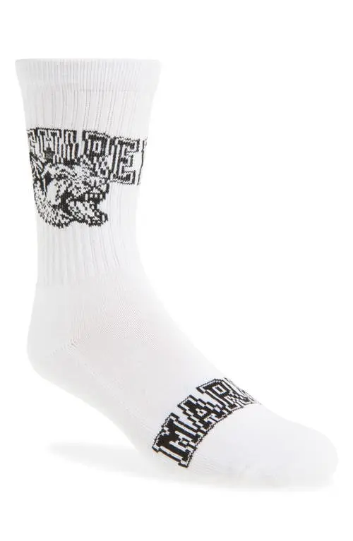 MARKET Beware Crew Socks - White