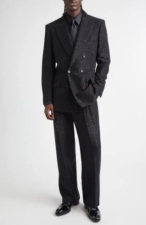 TOM FORD Sequin Light Double Breasted Wool Blend Bouclé Blazer