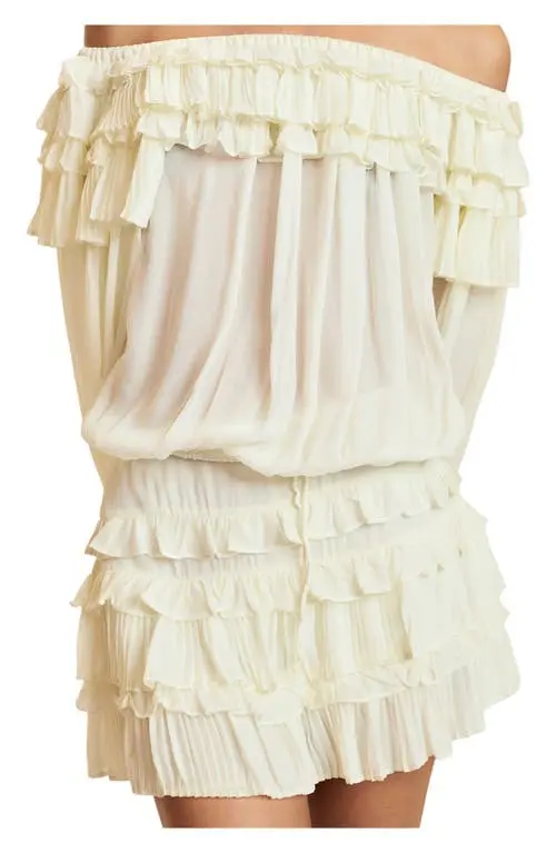 Cynthia Rowley Off-the-shoulder Ruffle Blouse - Off White
