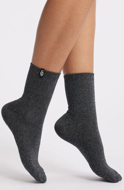 UGG Lavinia Shimmer Quarter Socks - Black