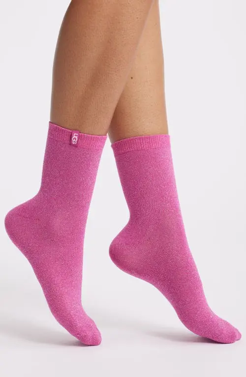 UGG Lavinia Shimmer Quarter Socks - Chroma Pink