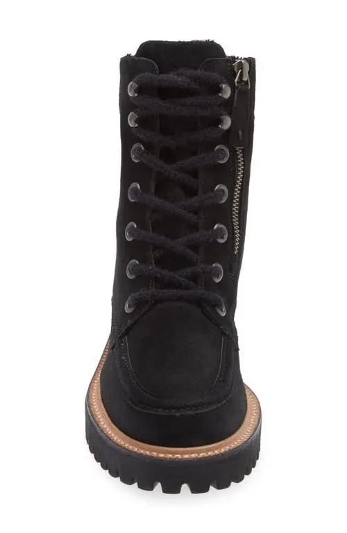 Paul Green Duke Leather Lace-up Boot - Black Sahara Leopard Combo
